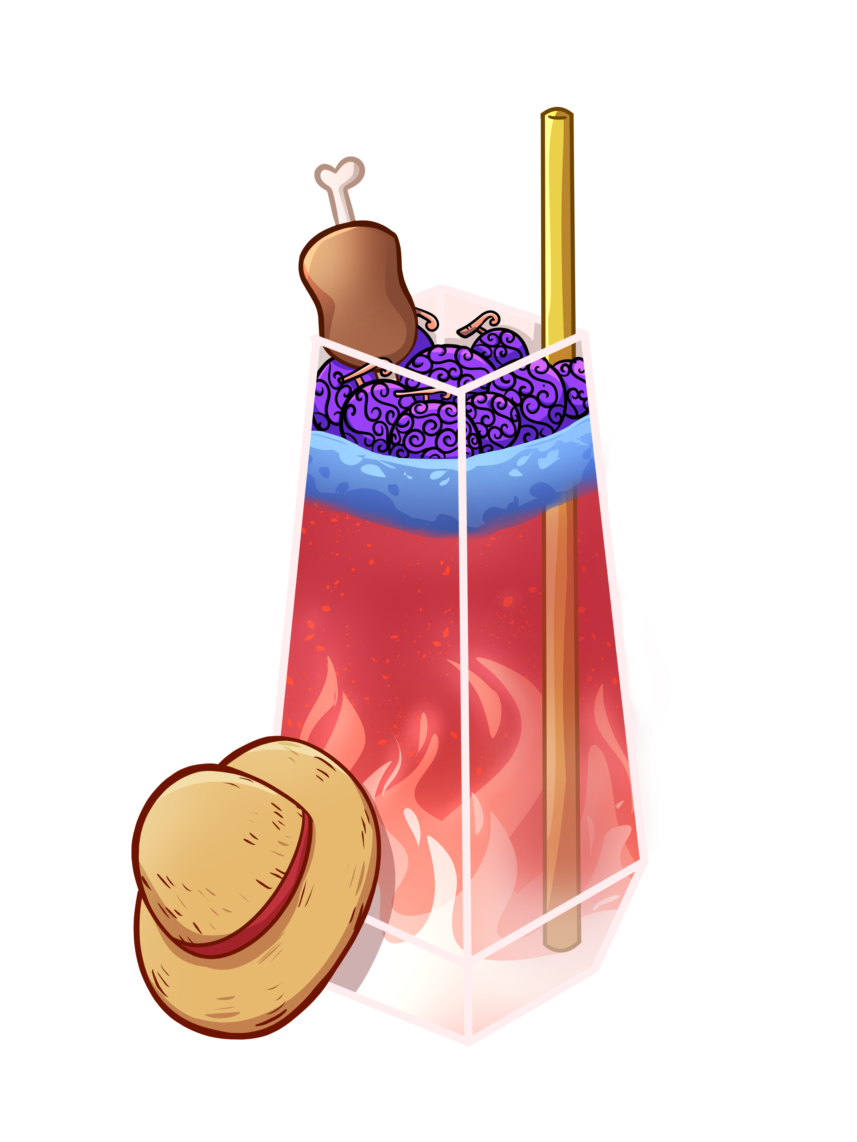 Monkey D. Luffy Drink Sticker – Lootofasiren